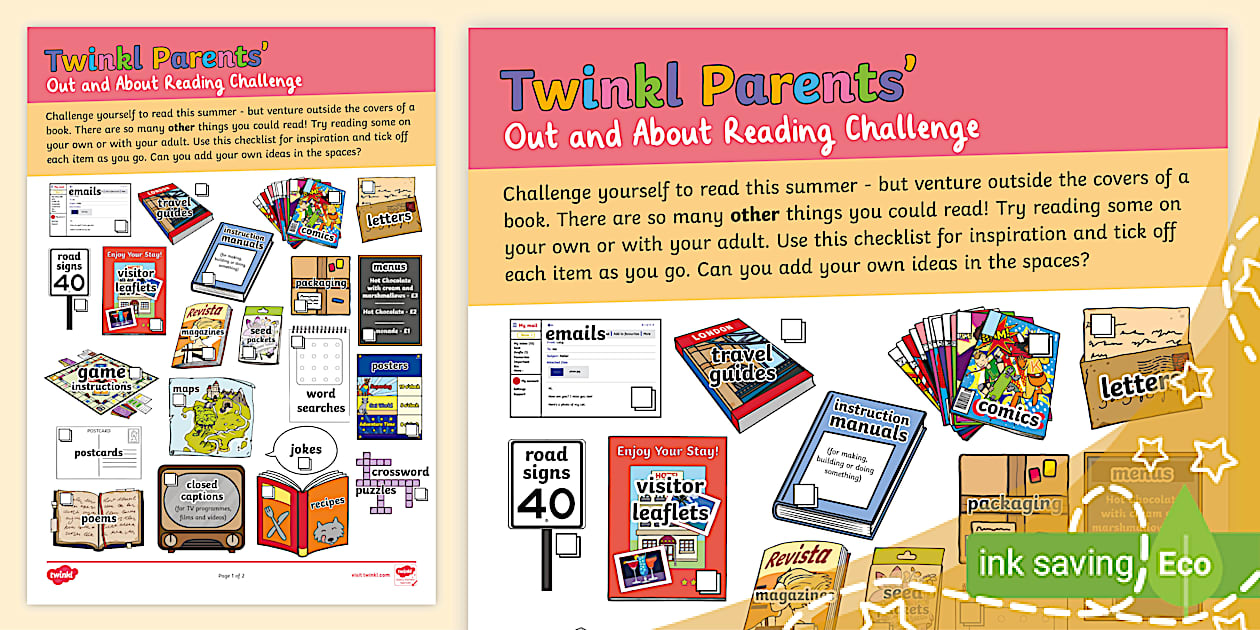 Twinkl Parents' Out and About Reading Challenge - Twinkl