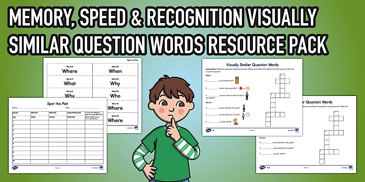 Visual Question Words Activity Pack Memory