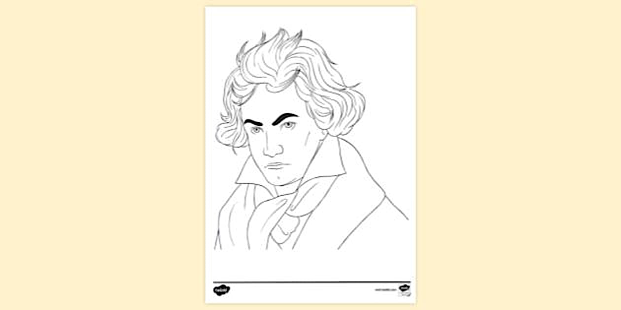 Ludwig van Beethoven Colouring Sheet | Colouring Sheets