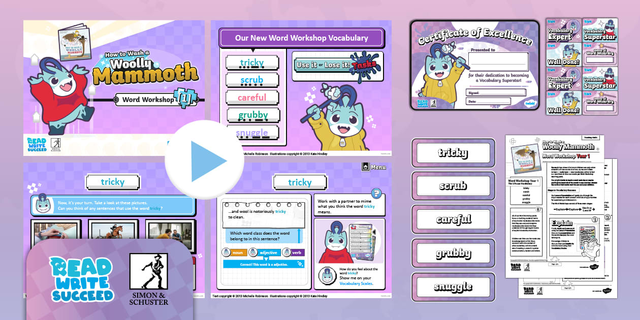 FREE! - How to Wash a Woolly Mammoth Word Workshop [Year 1]