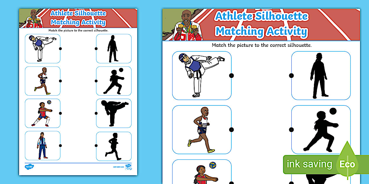 Athlete Silhouette Matching Activity (teacher made) - Twinkl