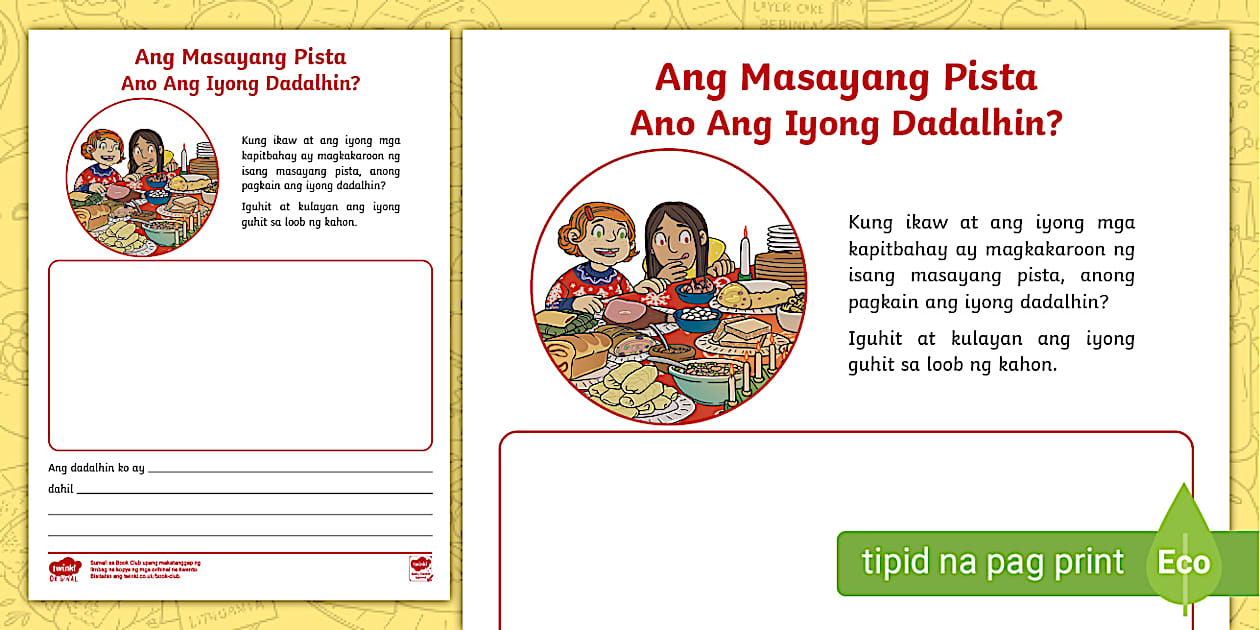 Ang Masayang Pista: Ano Ang Iyong Dadalhin? | Grade 1 | Twinkl