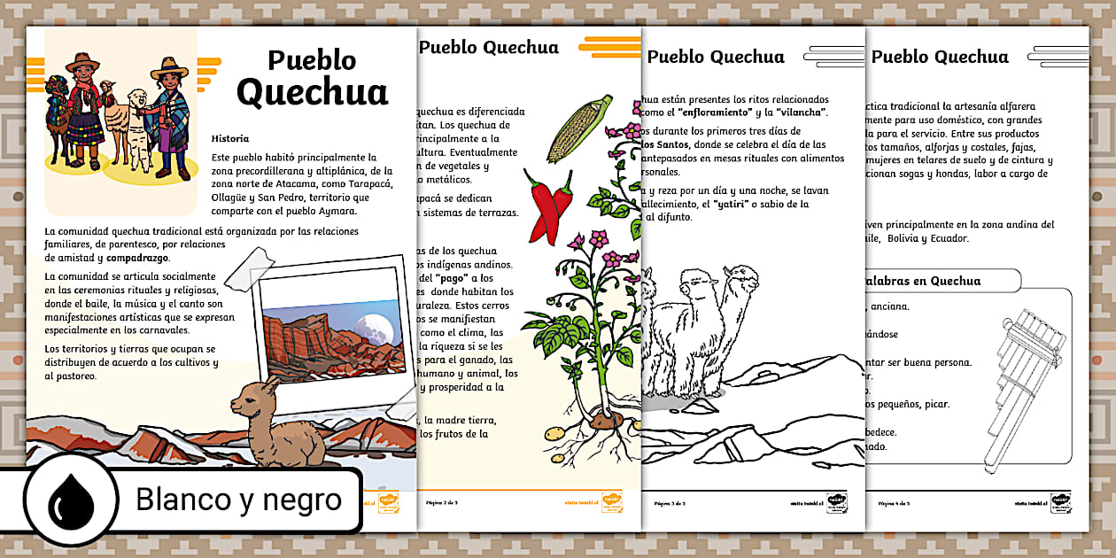 Actividad: ficha informativa de los Quechuas (teacher made)