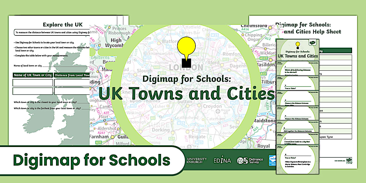 FREE! - KS2 Digital Mapping: UK Towns and Cities - Twinkl - KS2