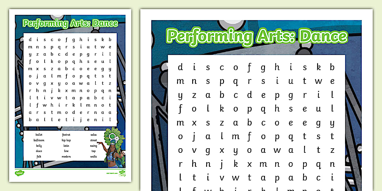 Performing Arts: Dance - Word Search (Hecho por educadores)
