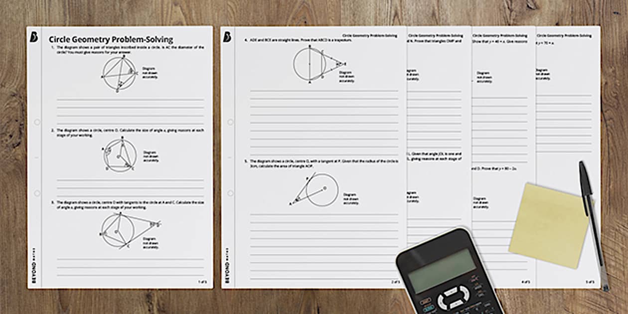 👉 Circle Geometry Problems Worksheets | Twinkl Maths Resource