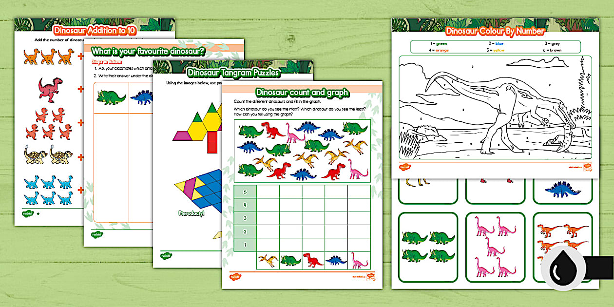 Dinosaur Math Worksheets for Fun Learning | Twinkl - Twinkl