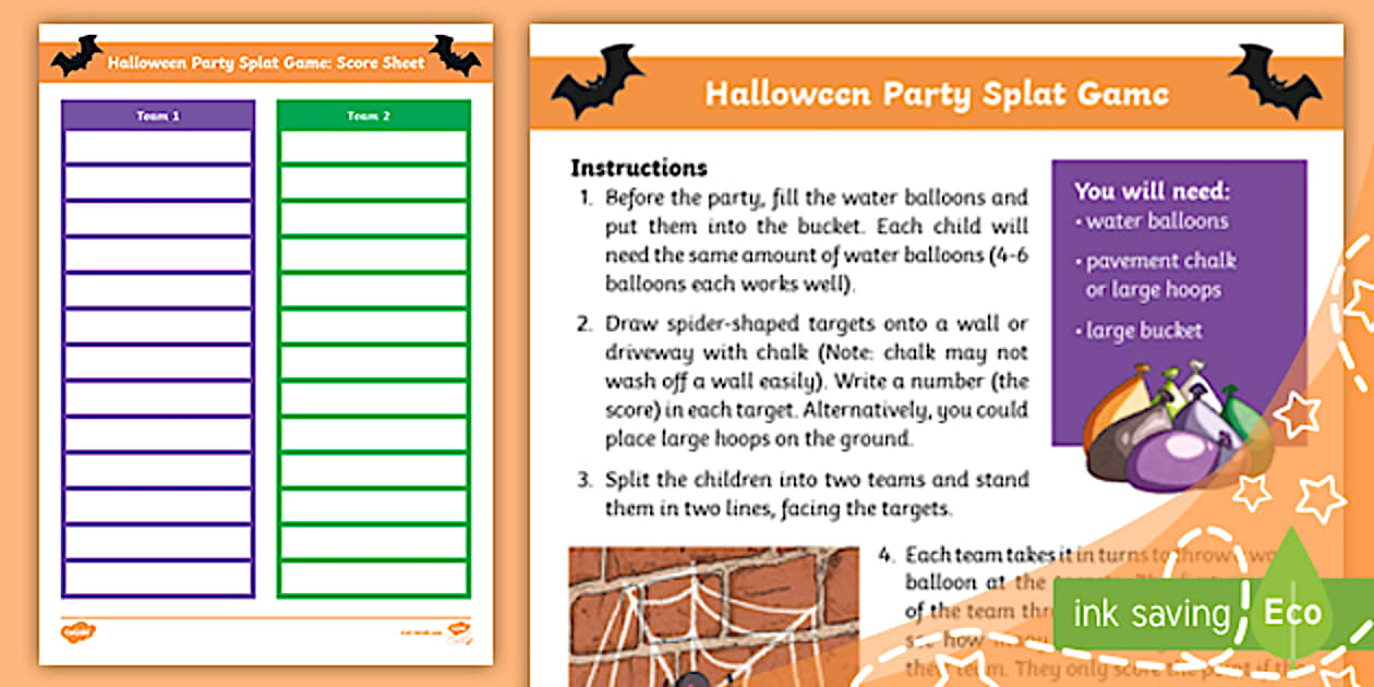 Halloween Party: Splat Game (teacher made) - Twinkl