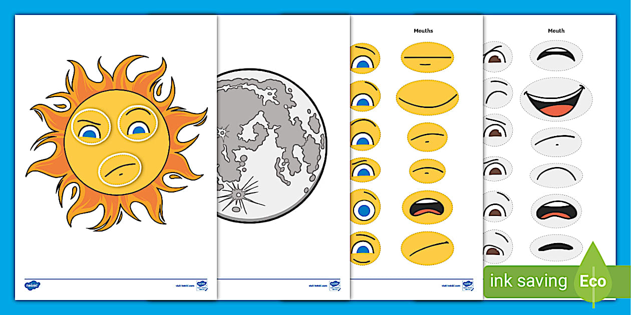 Sun and Moon Make a Face Activity (teacher made) - Twinkl