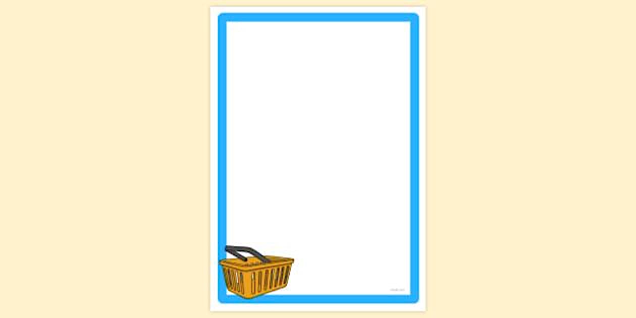 Simple Blank Shopping Basket Page Border | Twinkl - Twinkl
