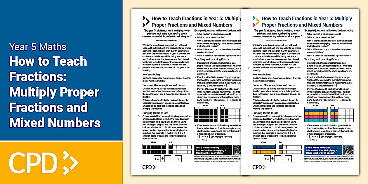 How to Teach Fractions in Year 5: Multiply Proper Fractions and Mixed ...
