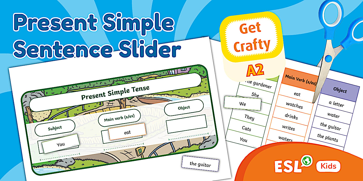 ESL Sentences Sliders Present Simple [Kids, A2]
