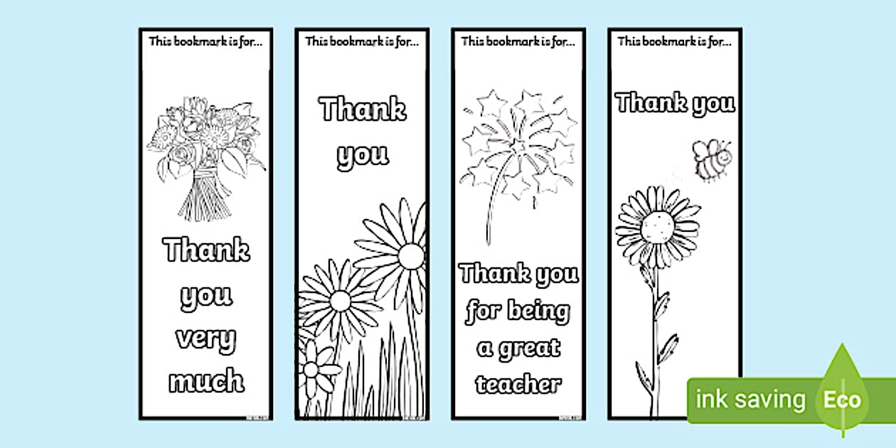 Thank You Bookmarks to Colour | Primary Resources | Twinkl