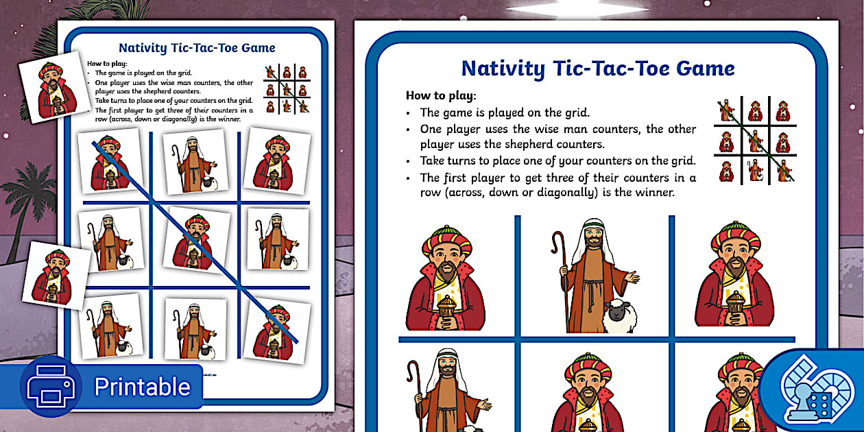 Nativity Tic-Tac-Toe Game - Twinkl Board Games - Twinkl