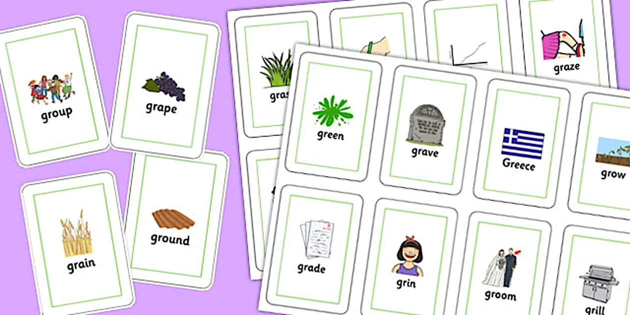 GR Playing Cards -speech sounds, phonology, articulation, speech therapy,