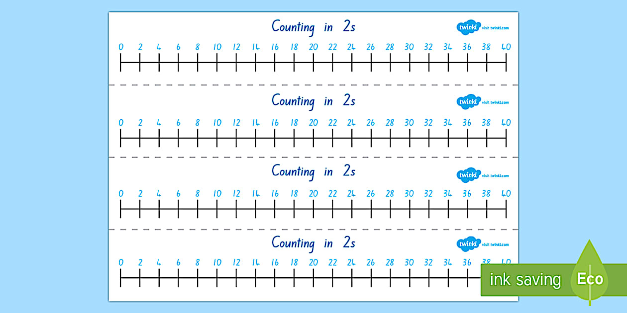 Counting in 2s Number Line - Twinkl