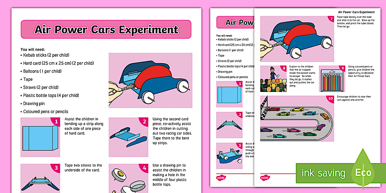 Air Power Cars Experiment (teacher made) - Twinkl