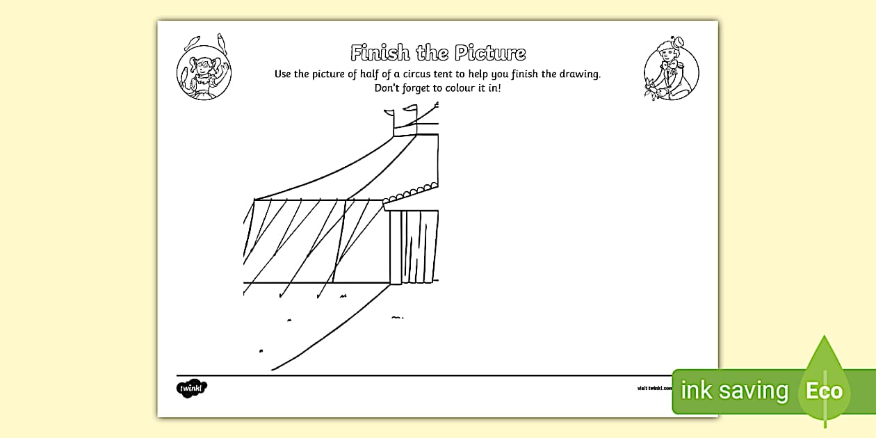 Circus Finish the Picture Worksheet