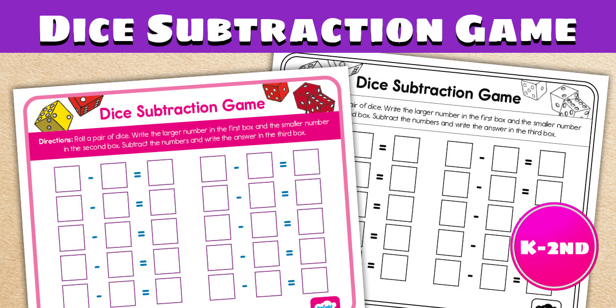 Dice Subtraction Game for K-2nd Grade (teacher made)