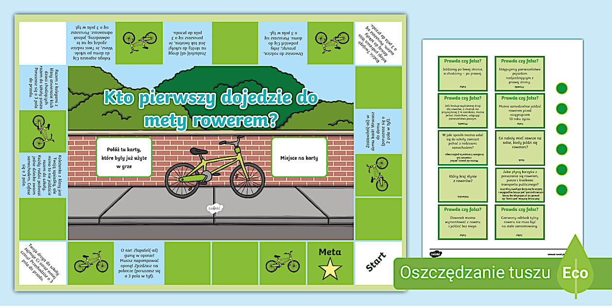 Rower | Gra planszowa | Gra na Dzień Bez Samochodu - Twinkl