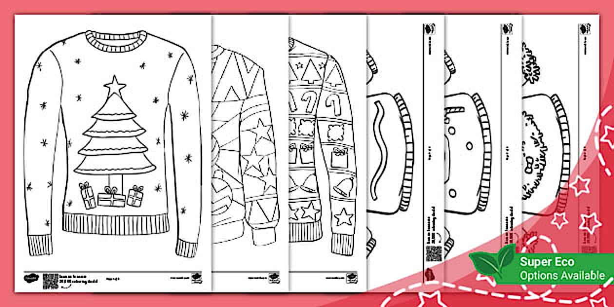 Christmas Jumpers Doodle Colouring Page | Home Learning