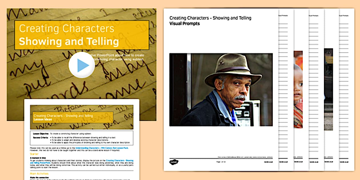 Creative Writing: Characters 'Show Not Tell' Lesson