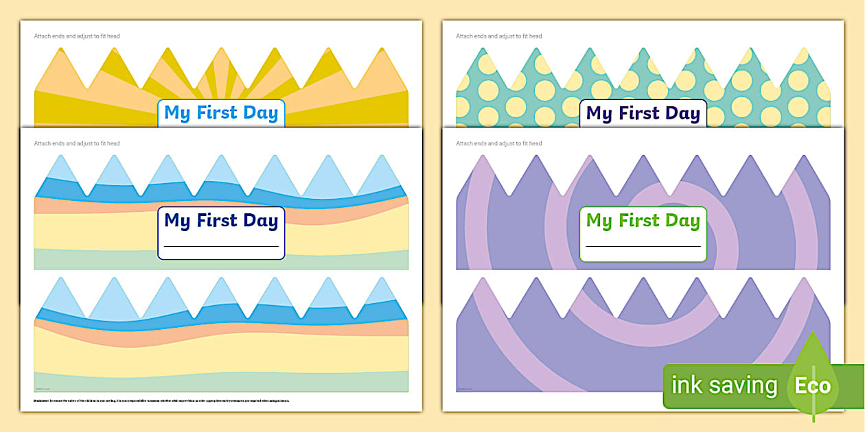 My First Day Crown (Teacher-Made) - Twinkl