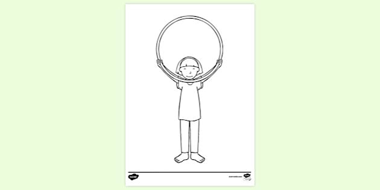 High Hoop Colouring Sheet - Hula Hoop (Teacher-Made)