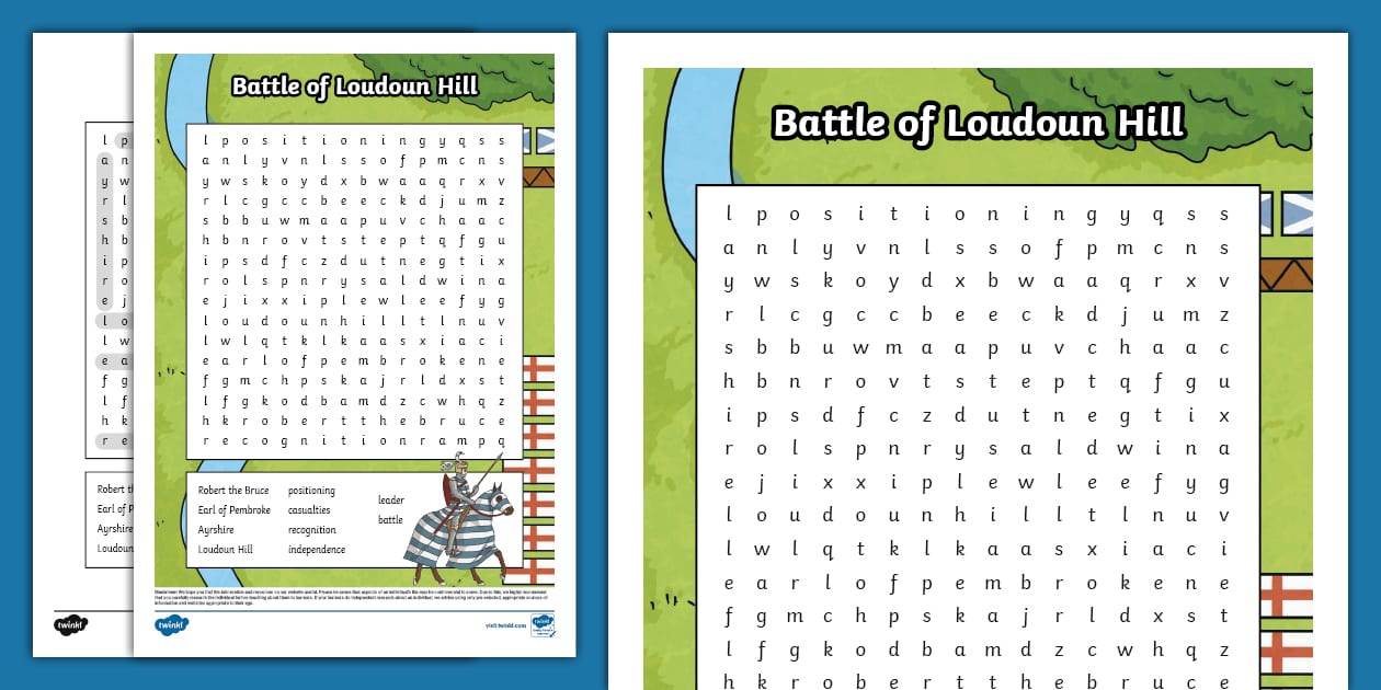 Battle of Loudoun Hill Word Search (teacher made) - Twinkl