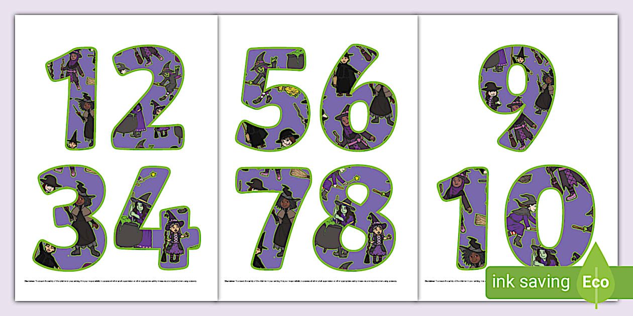 👉 Witch-Themed Numbers 1-10
