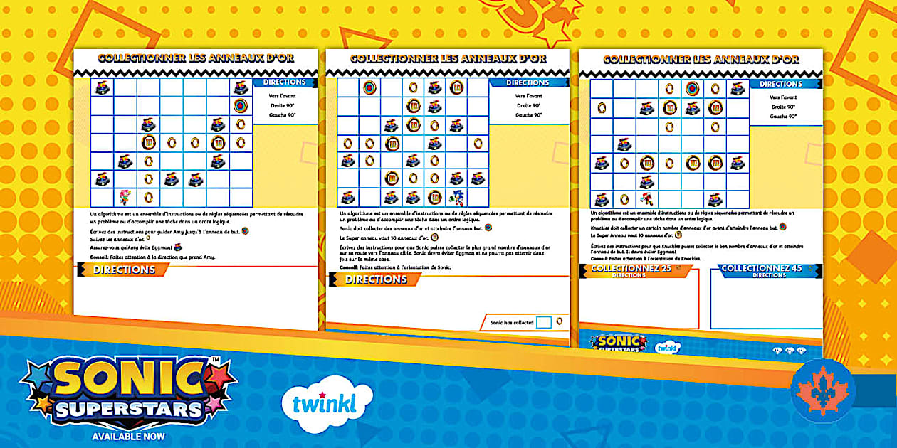 Sonic: Unplugged Coding [Ages 7-11] French (Teacher-Made)