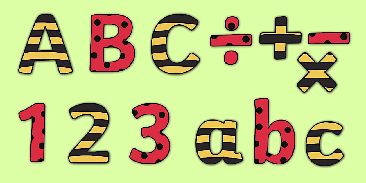 Bee and Ladybird Patterned Display Lettering (teacher made)