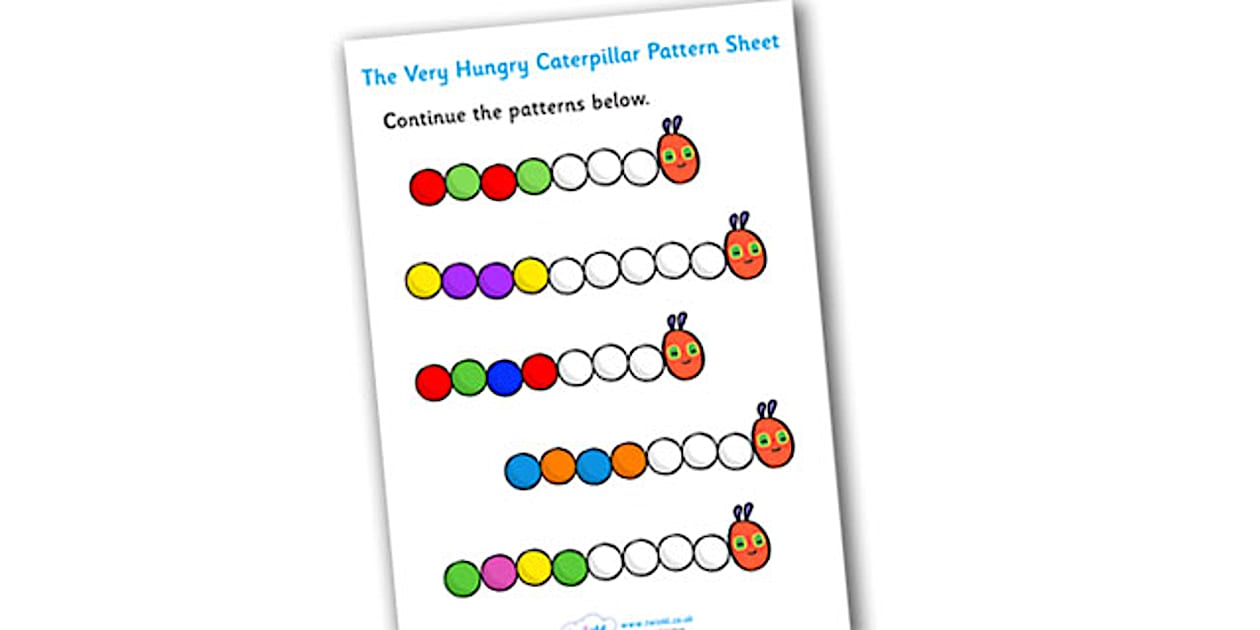 Pattern Colouring Worksheet to Support Teaching on The Very Hungry ...