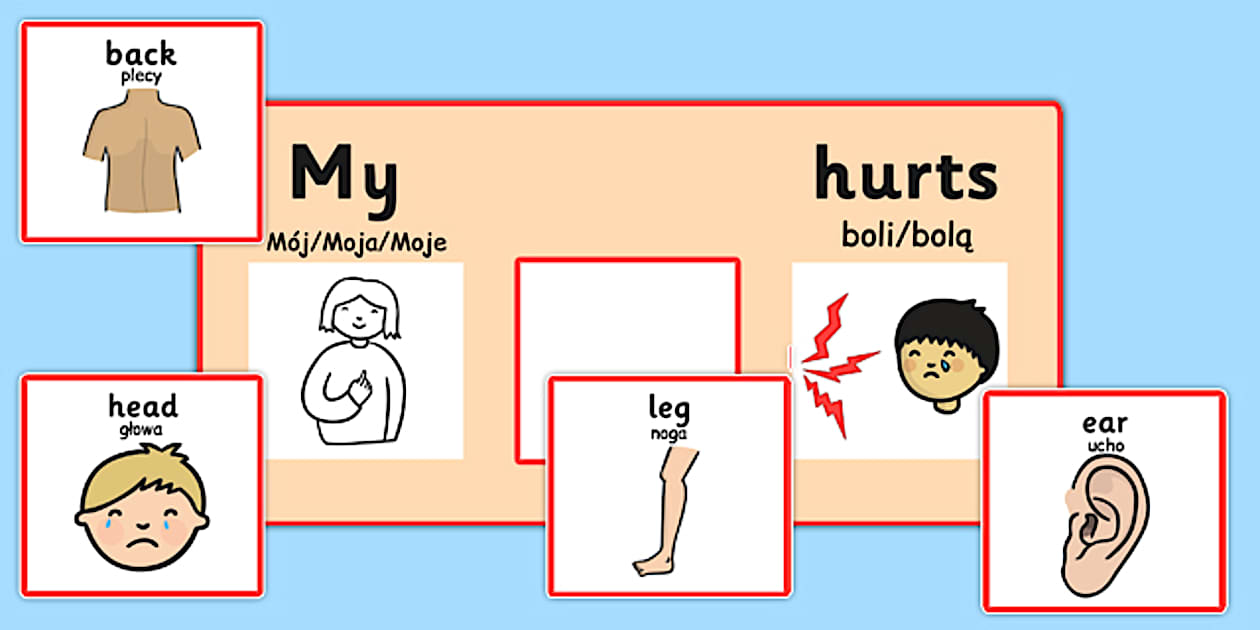 My Hurts Visual Support Polish Translation (teacher made)