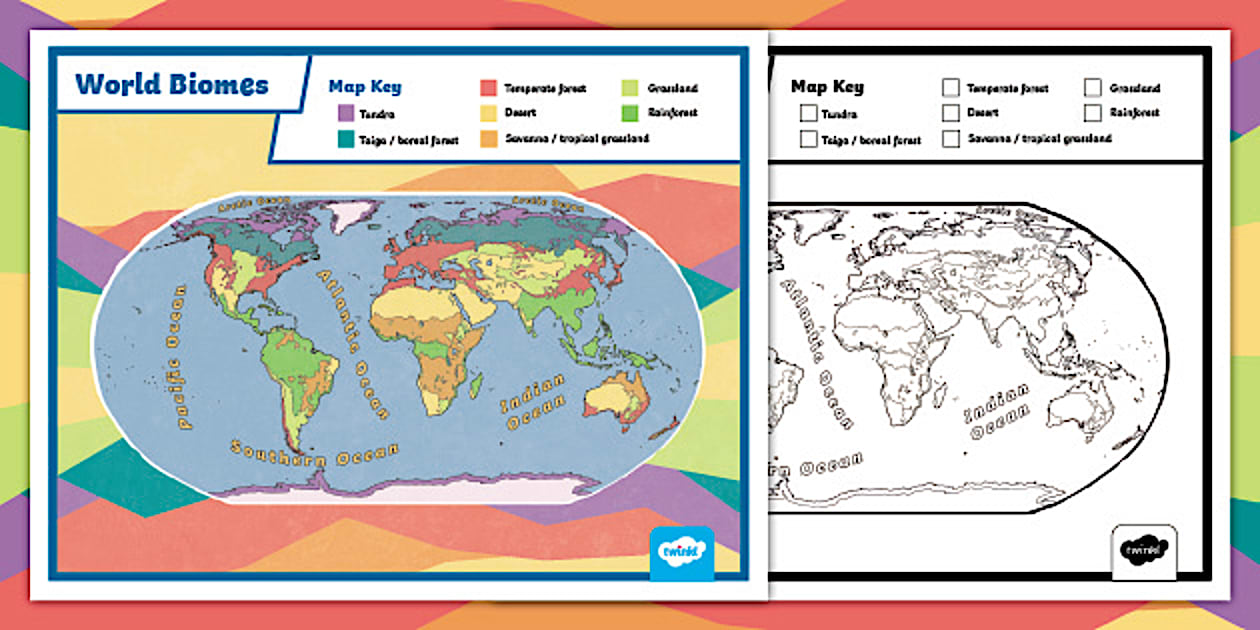 World Biomes Map Poster (teacher made) - Twinkl