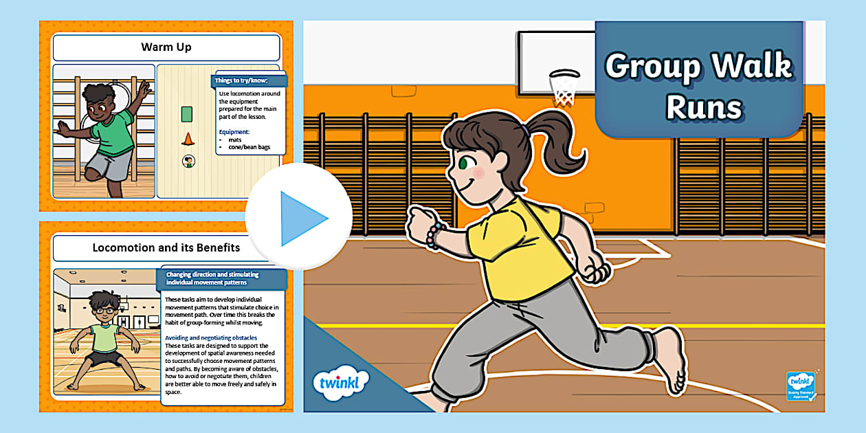 PE Group Walk Runs Lesson Ideas PowerPoint - Twinkl