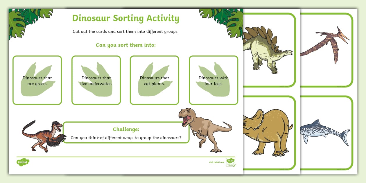 Dinosaur Sorting Activity (teacher made) - Twinkl