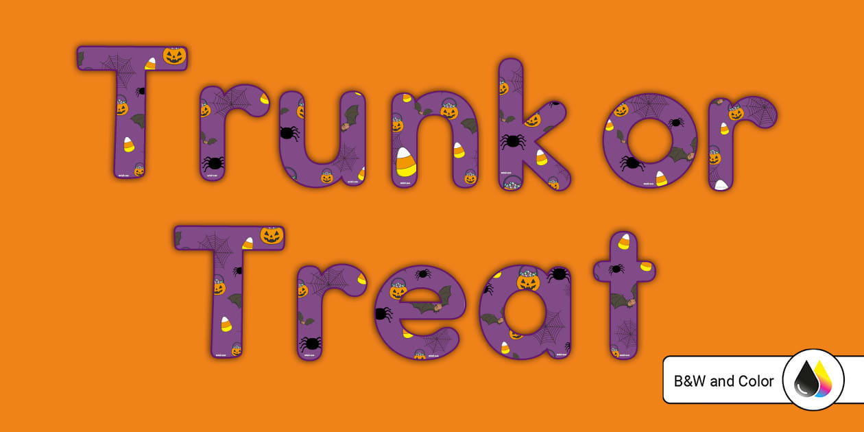 Trunk or Treat Bulletin Board Lettering (teacher made)
