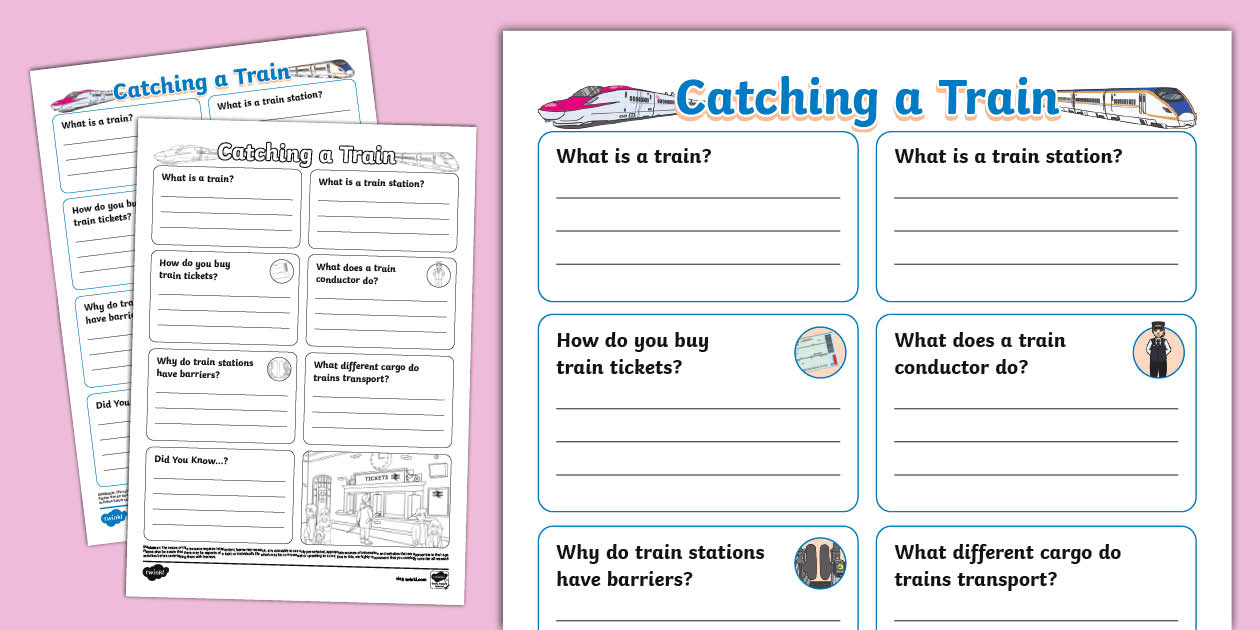 Catching a Train Fact File Template (teacher made) - Twinkl