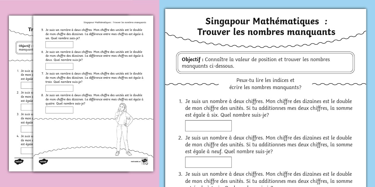 Singapour Mathématiques : Abstraite. Trouver les nombres manquants