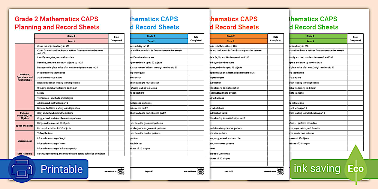 Grade 2 Maths Planning and Record Sheet (teacher made)