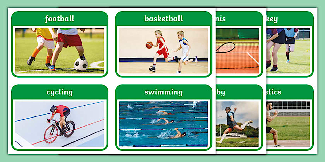 Sports Photo Flash Cards (teacher made) - Twinkl
