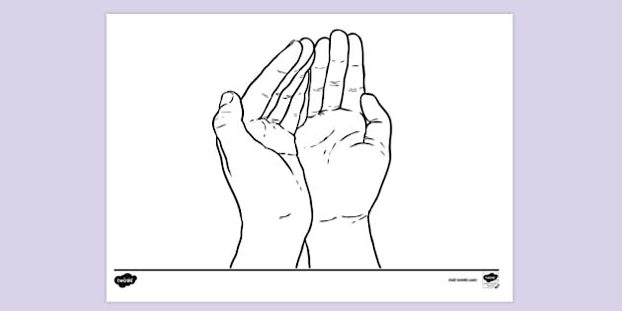 Outstretched Hands Colouring | Colouring Sheets - Twinkl