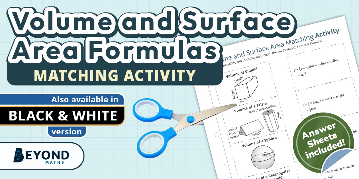 Volume and Surface Area Formulas Matching Activity