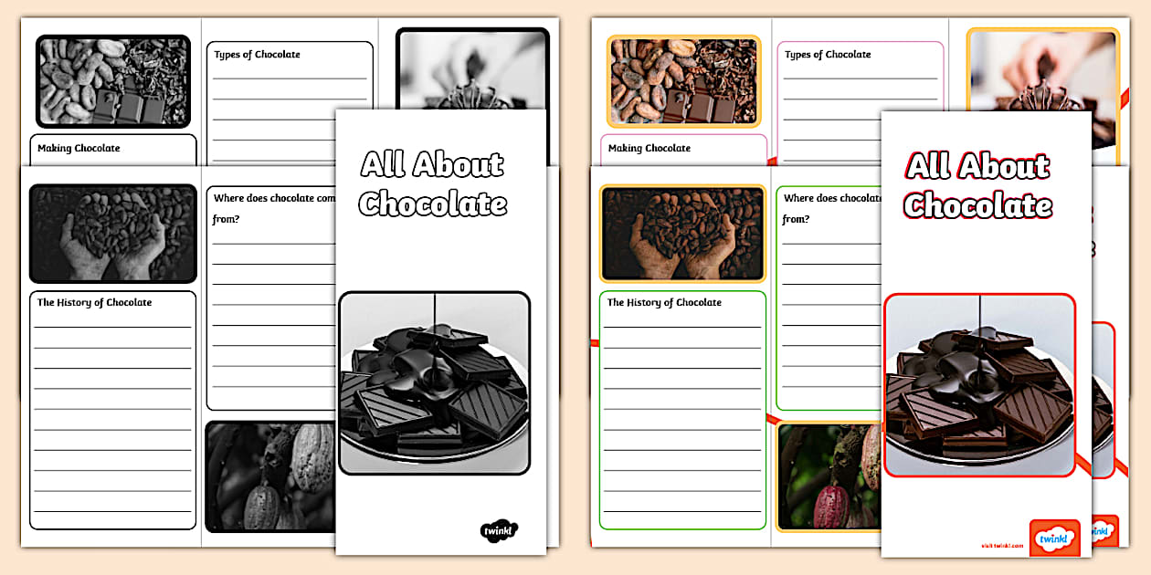 All About Chocolate Leaflet Template (teacher made) - Twinkl