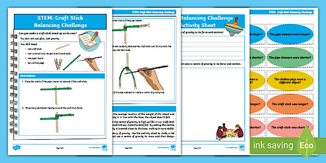 STEM: Craft Stick Balancing Challenge (teacher made)