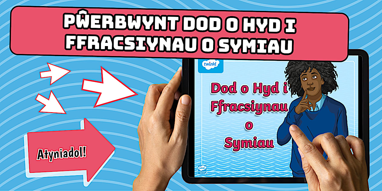 Pŵerbwynt Dod o Hyd i Ffracsiynau o Symiau