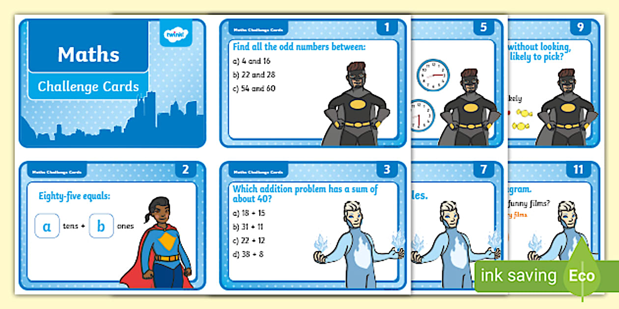 Year 3 Maths Challenge Cards (teacher made) - Twinkl