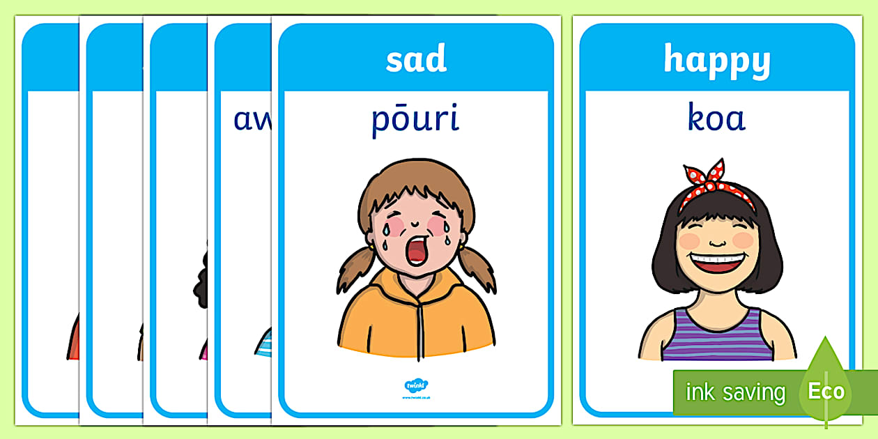 Editable Emotions and Expressions Display Posters Te Reo Maori Translation