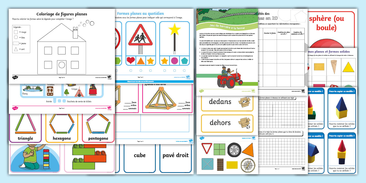 Pack de géométrie pour CP – les formes planes, solides et repérage dans